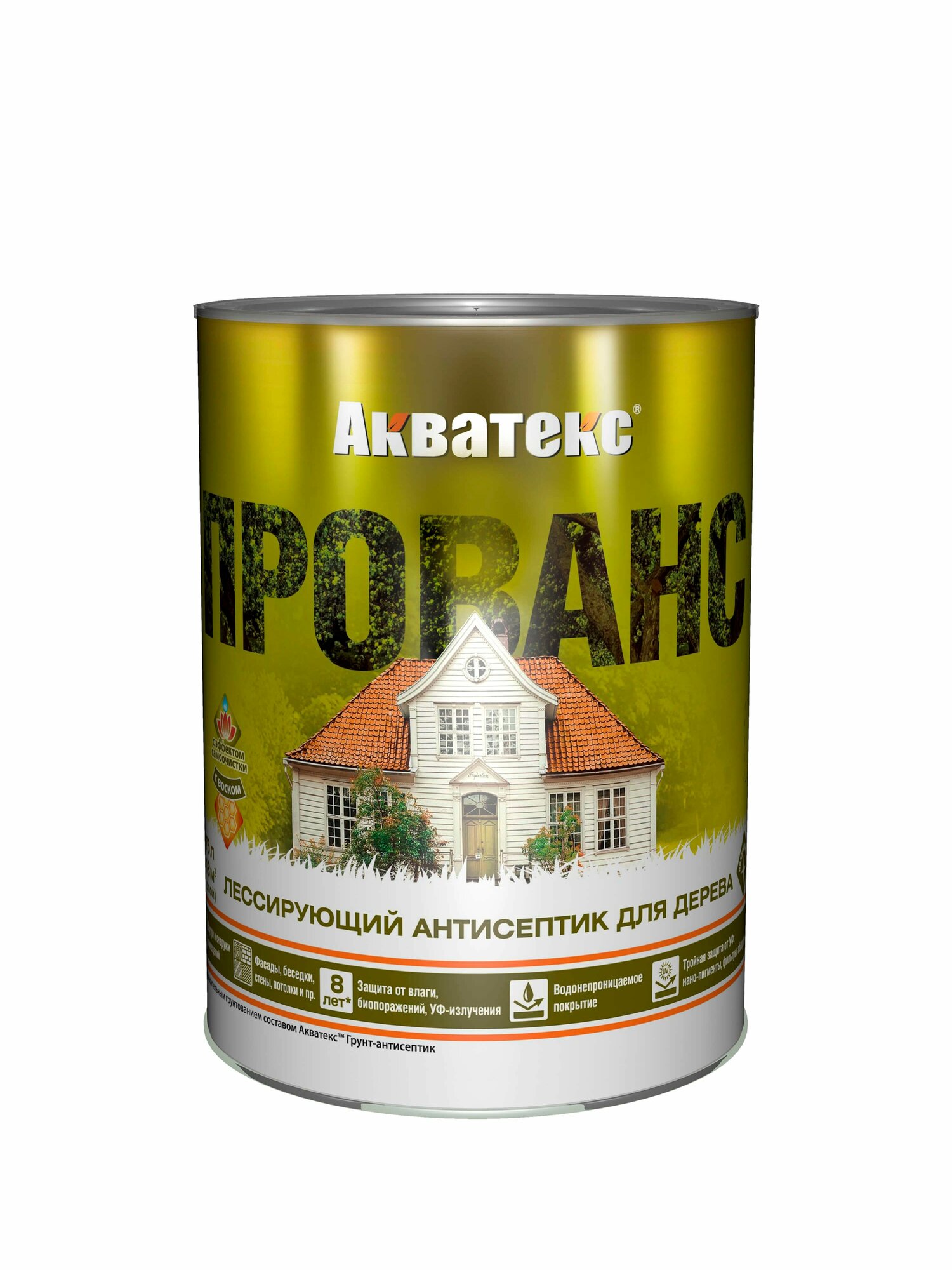 Акватекс-Прованс, защитно-декоративное покрытие для древесины, тик, 0,75 л