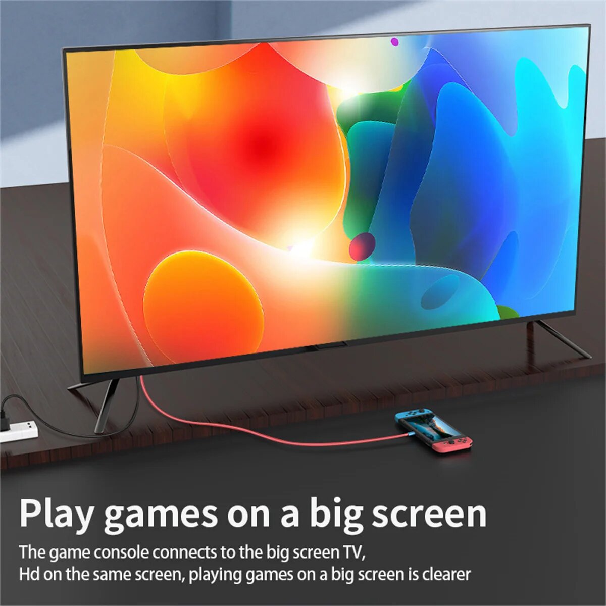Кабель Type-C HDMI 4K Blue and Red для Switch/телефона/ноутбука — фото 1