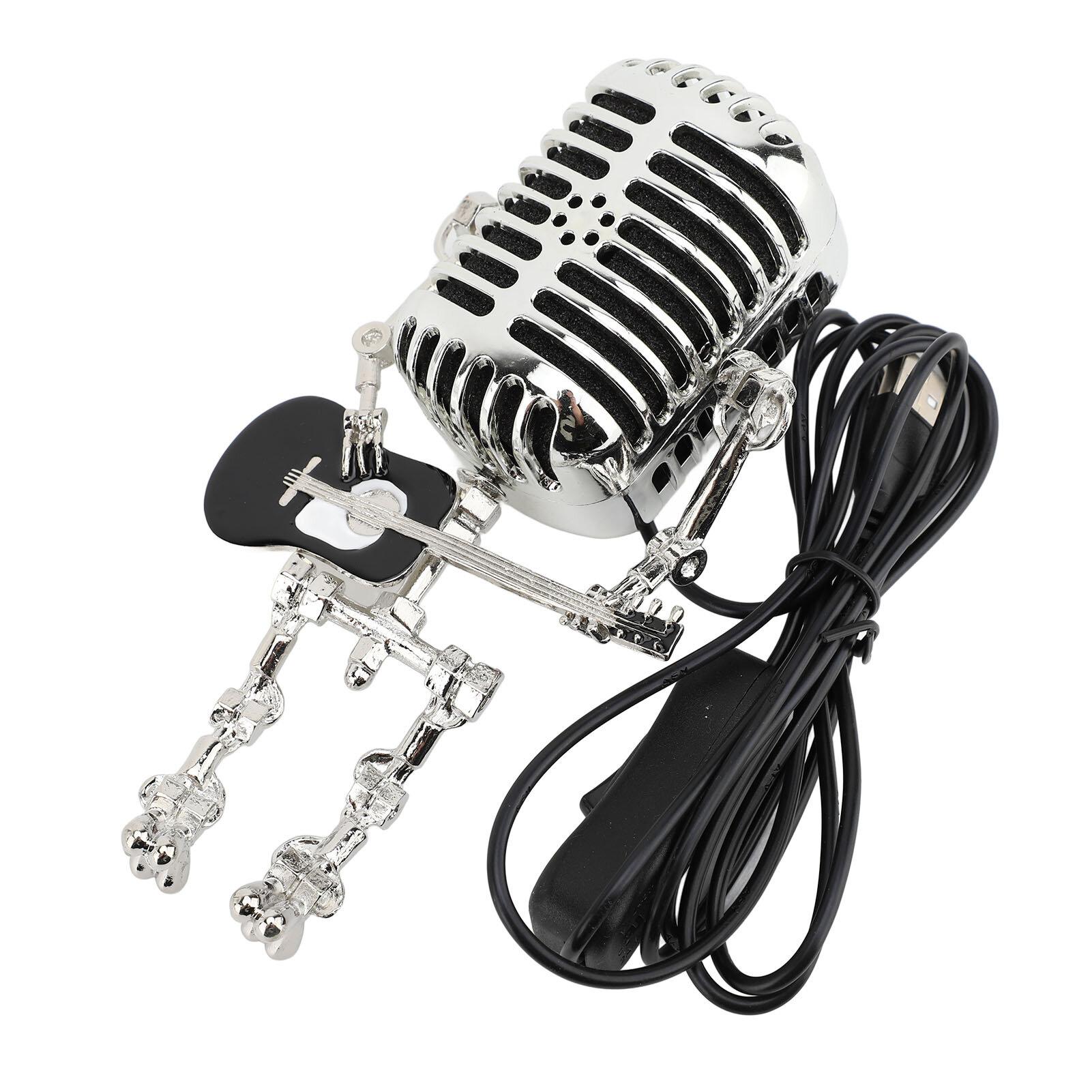 Винтажный микрофон гитара робот настольная лампа алюминиевый ретро металлический робот ночник для спальни стол домашний декор черный