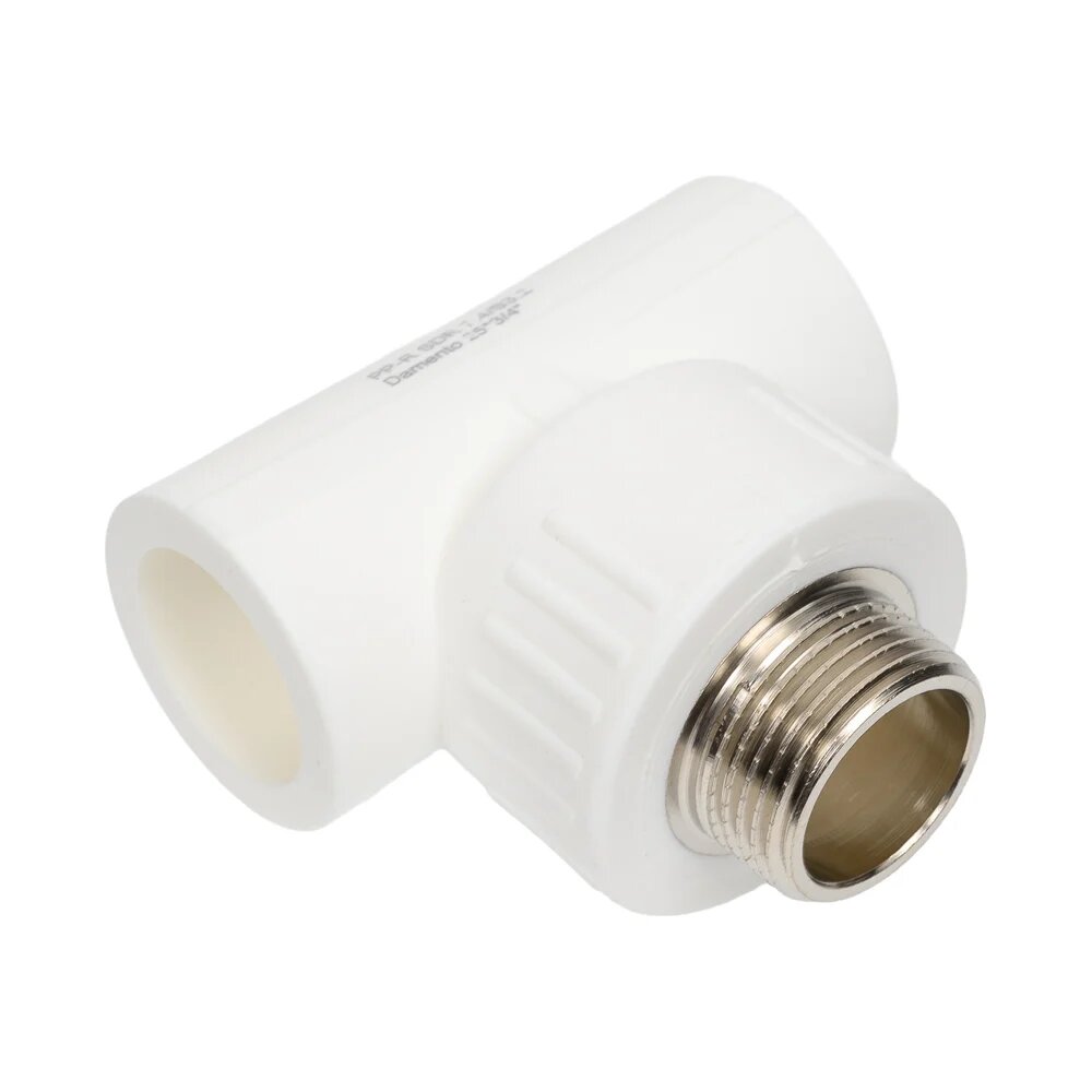 Тройник комбинированный Damento наружная резьба, 25 мм x 3/4 дюйма, белый 8859, используется