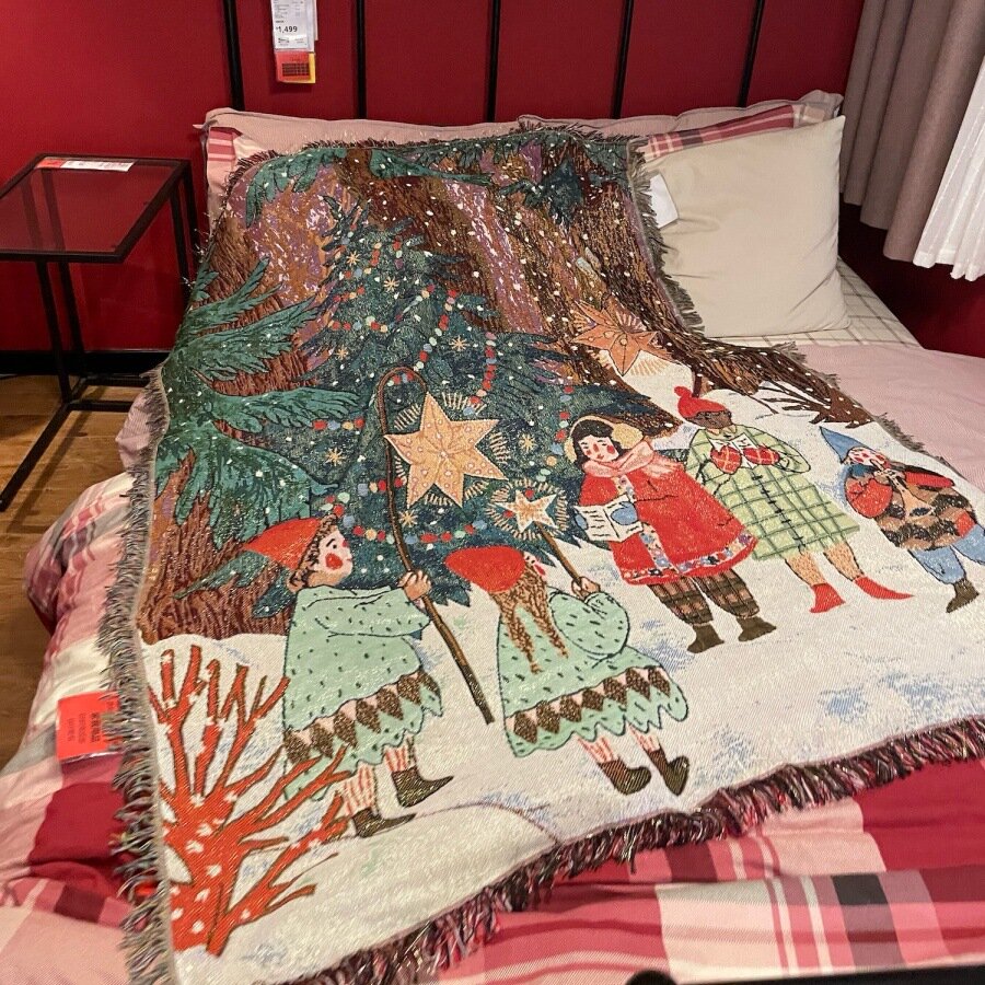 Счастливого Рождества мультяшное украшение комнаты гобелен одеяло для кровати диванное одеяло, Кэрол