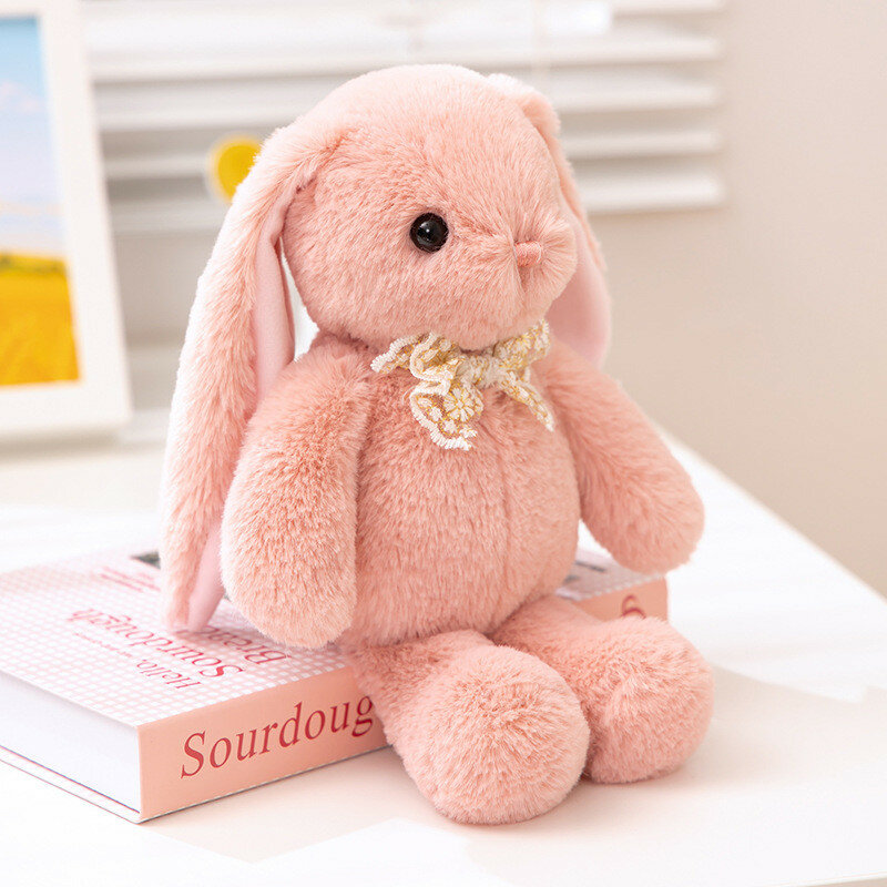 Stuffed animal cute pink rabbit soft plush bunny doll perfect for kids and gifts