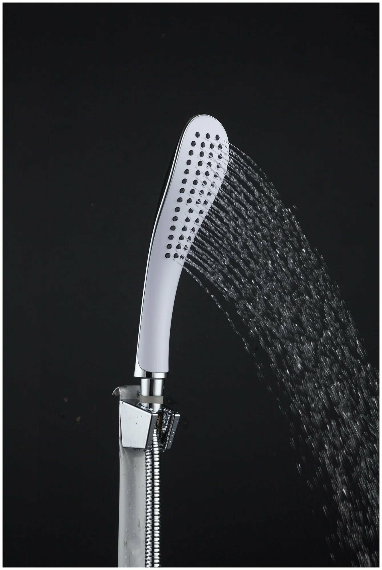 Душевая лейка GAPPO, G01, пластик, ABS, продолговатая, белая, хром, 65мм, однорежимная