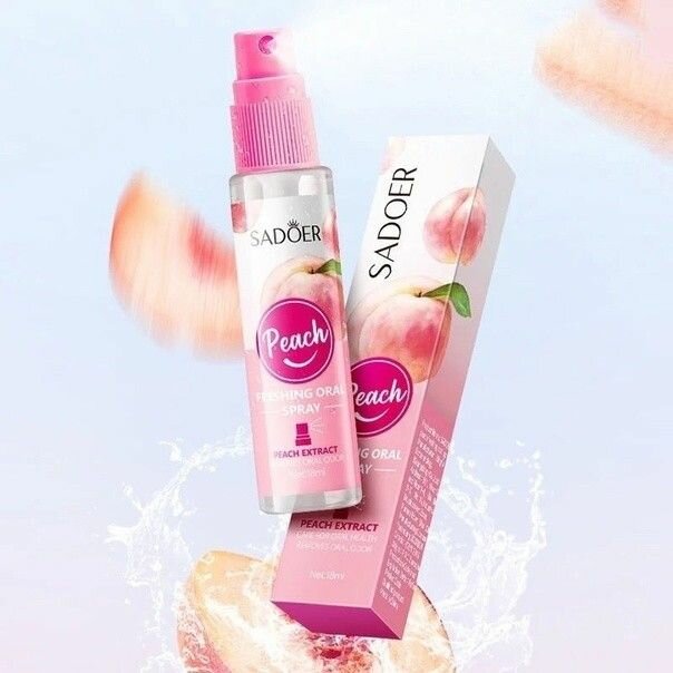 SADOER. Спрей-освежитель для полости рта с ароматом персика, 18мл.