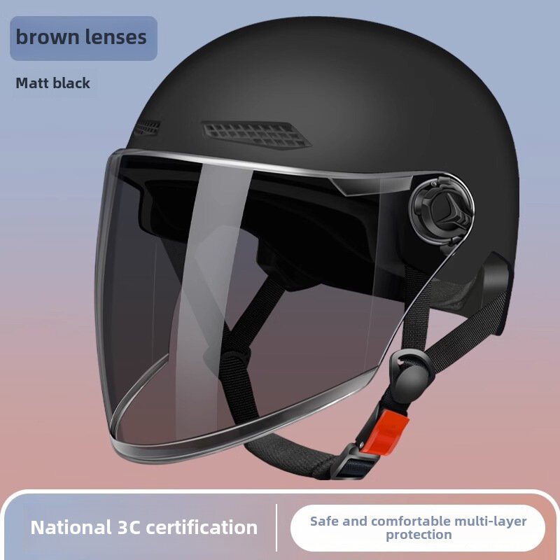 Шлем для электровелосипеда 3C, матовый черно-коричневый, с защитой от УФ, летний, дышащий