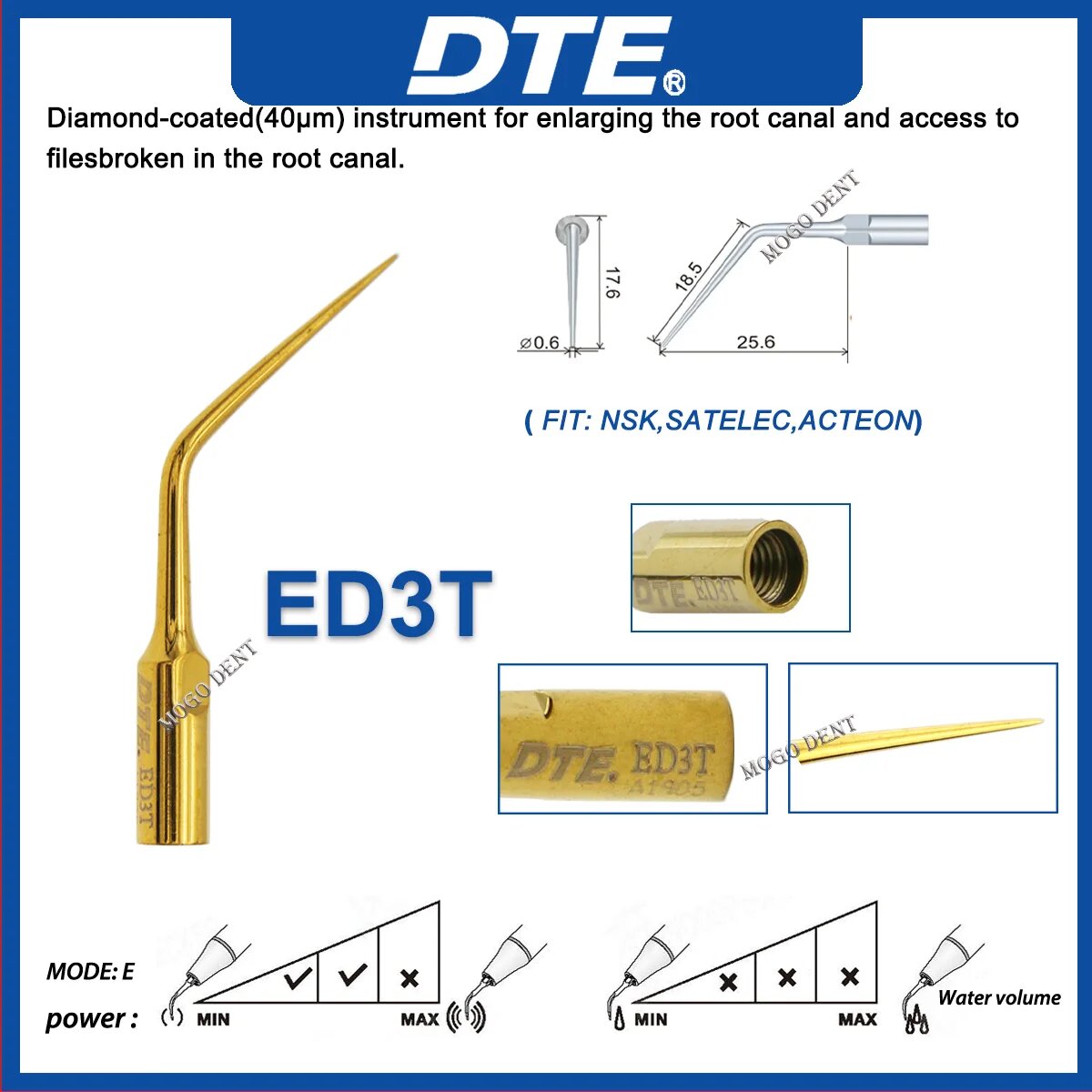 Насадки для скалера Woodpecker DTE ED1 ED2 ED3T