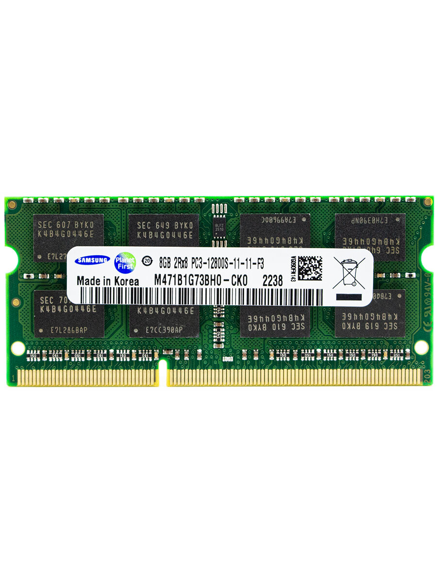 Модуль памяти для ноутбука SODIMM DDR3 8GB PC12800 1600МГц Samsung M471B1G73BH0-CK0