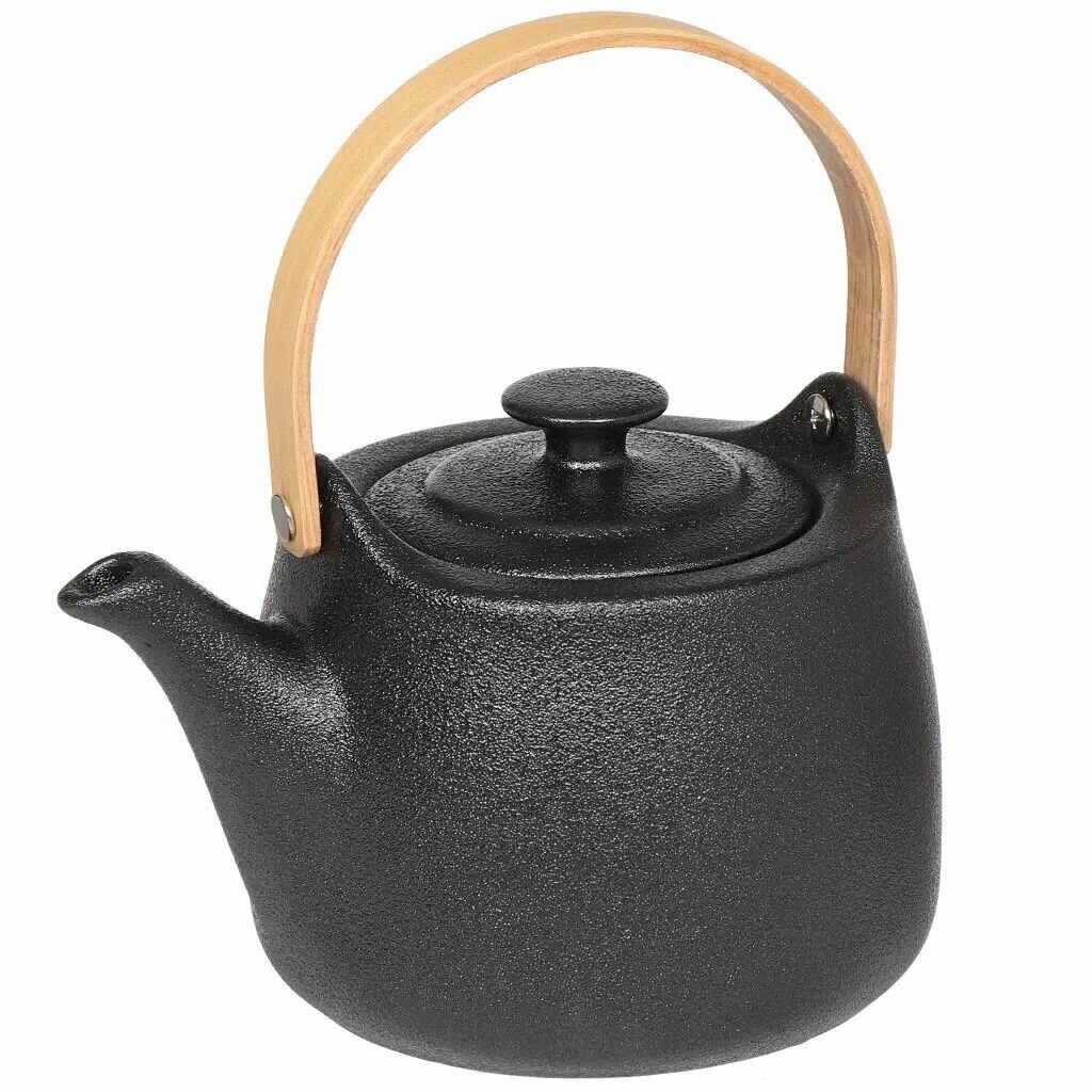 Чайник заварочный DANIKS керамический, 0,975 л, Крафт, черный