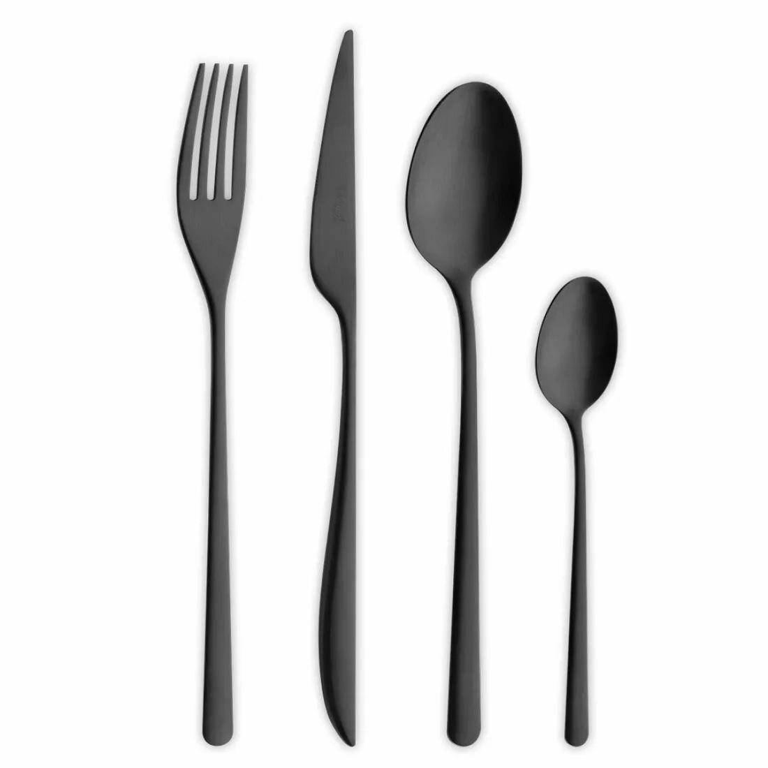 Набор столовых приборов Cutipol Icon Matte Brushed Black IC.006. BL