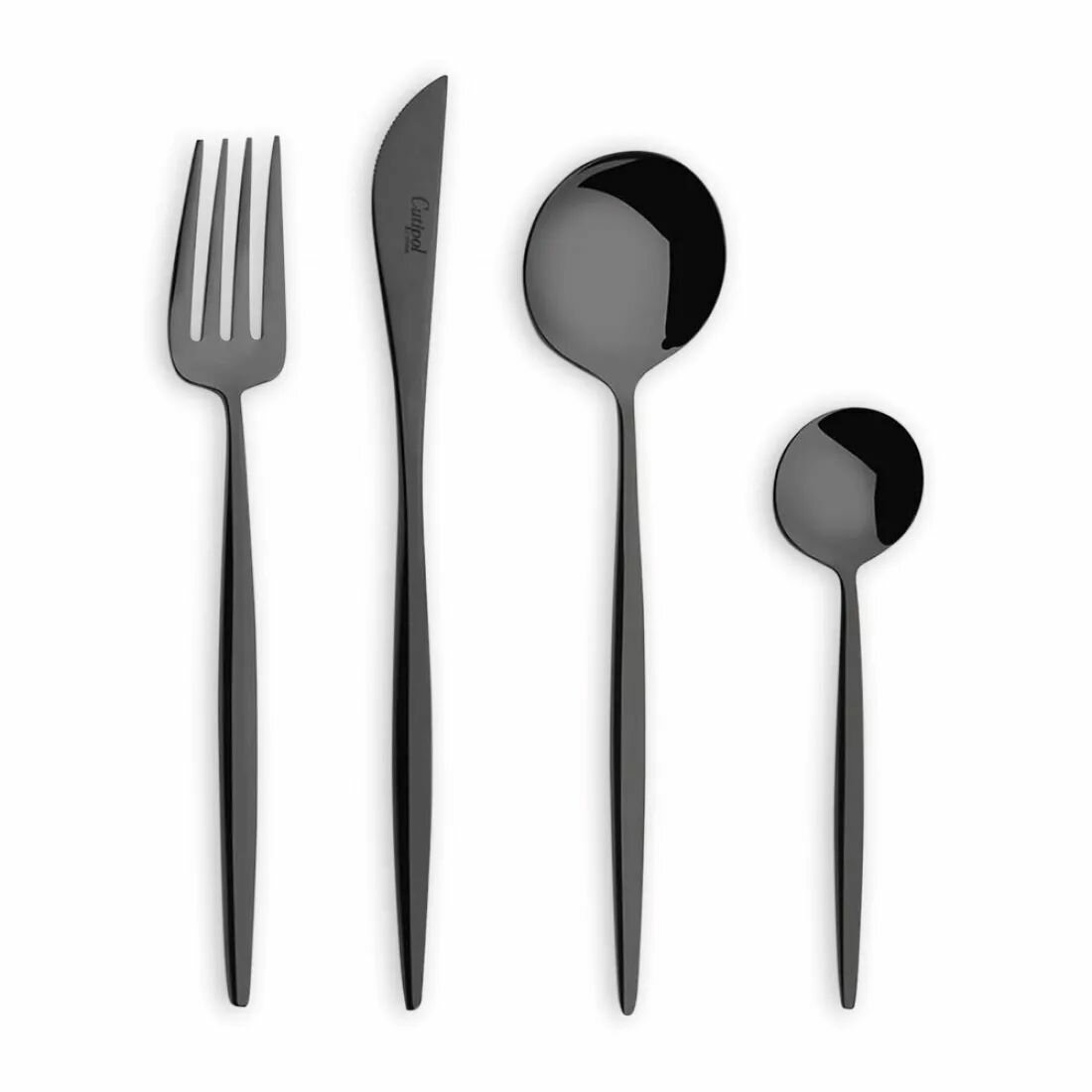 Набор столовых приборов Cutipol Moon Mirror Polished Black MO.006. BL