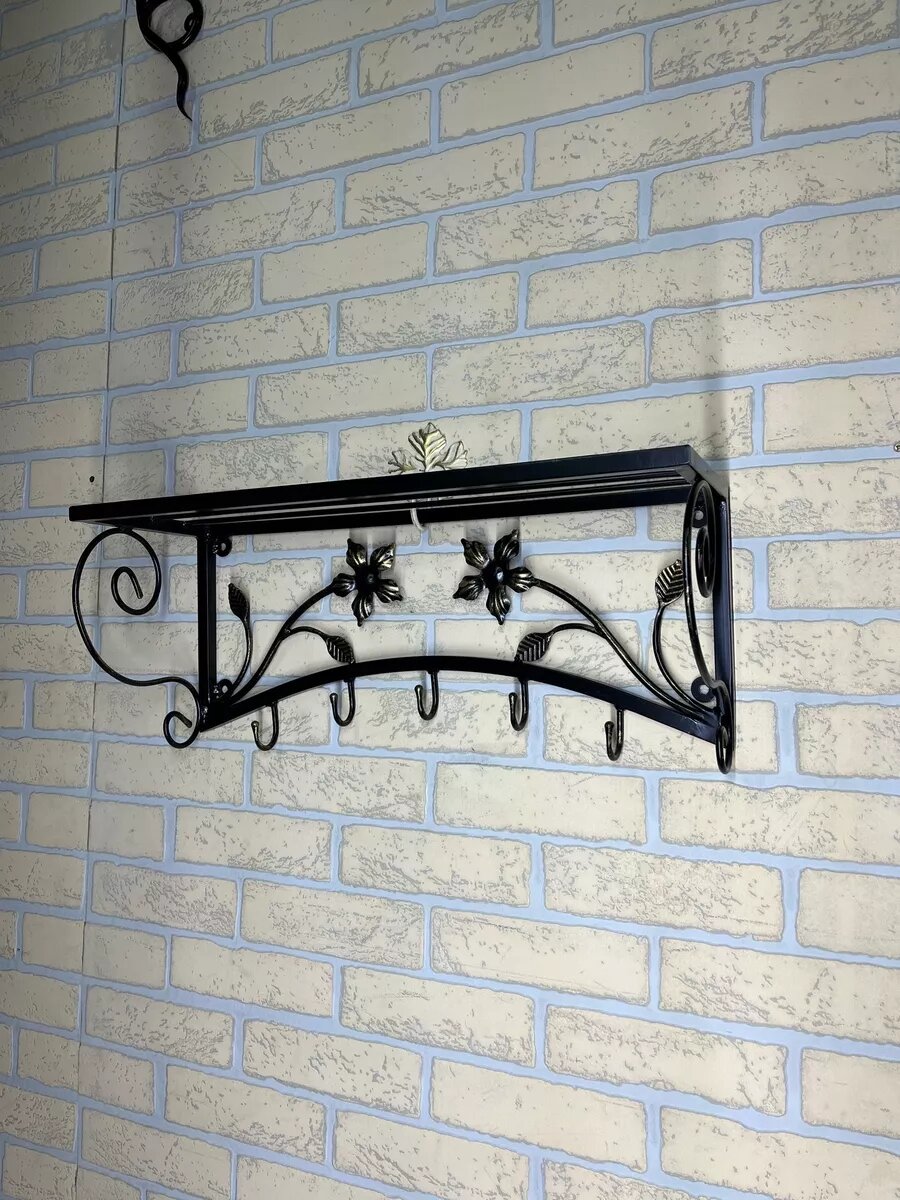 Вешалка настенная, кованая, Студия кованой мебели Нива, цвет античная медь