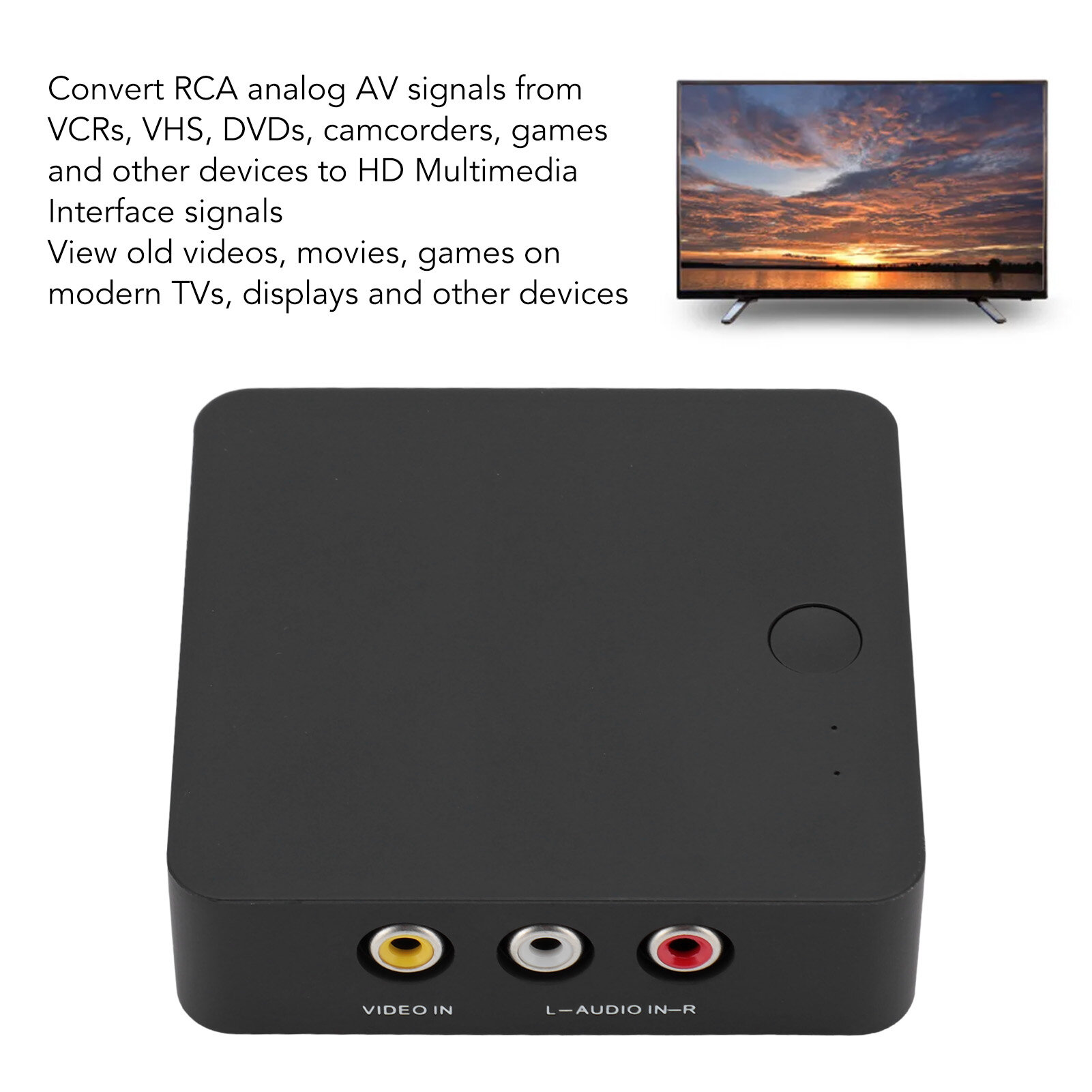 Конвертер мультимедийного интерфейса RCA в HD Plug and Play Конвертер видео AV в HD Рекордер для видеомагнитофона VHS DVD видеокамеры ТВ