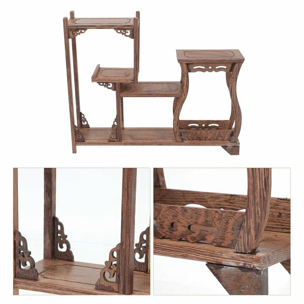 Деревянные полки для хранения, азиатские стойки, внутренние китайские витрины, антикварные стойки для чайных изделий