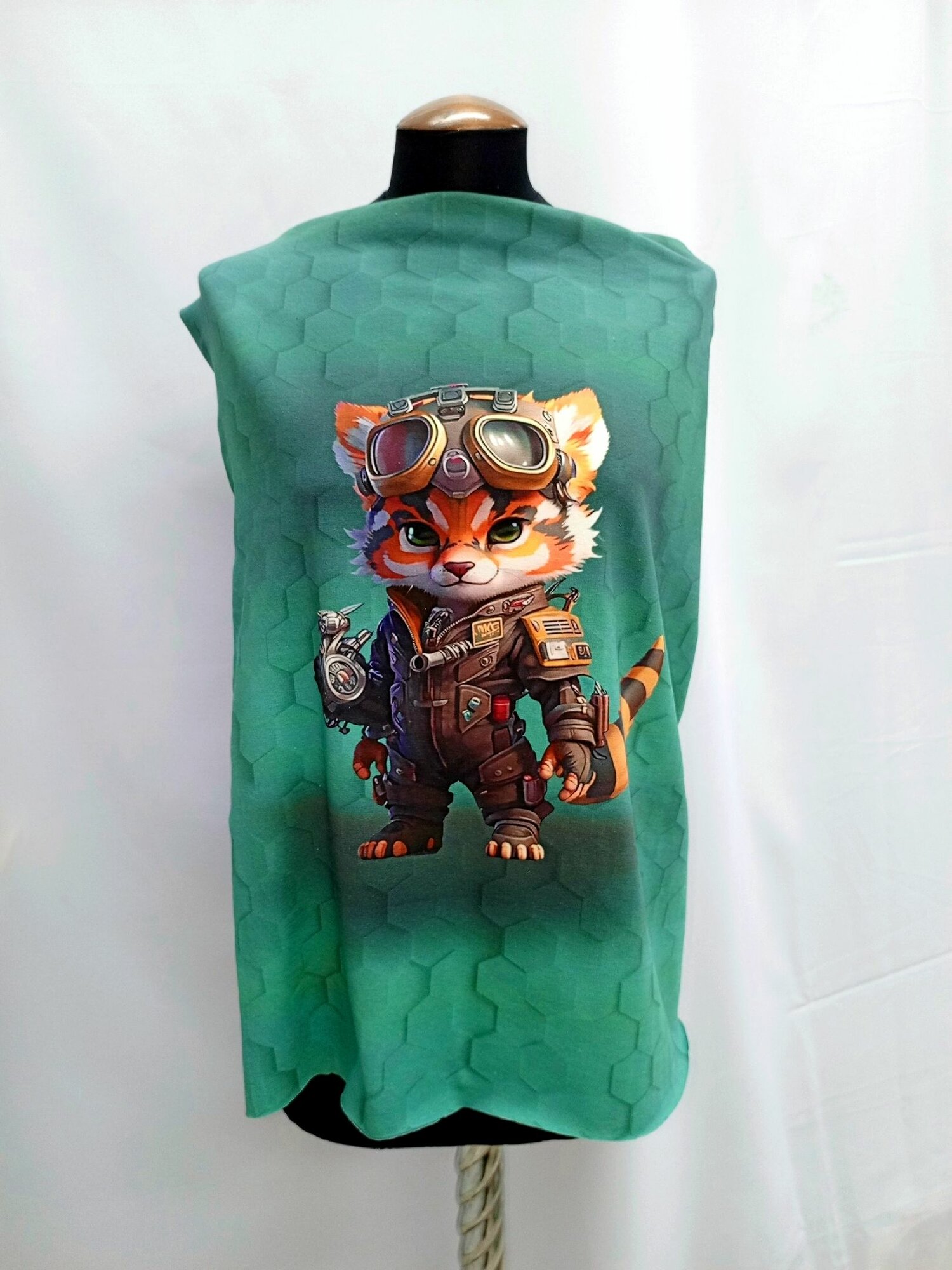 Трикотаж кулирка с лайкрой купон "Лис", ткань для шитья, высота купона 0,65 см, ширина 180 см