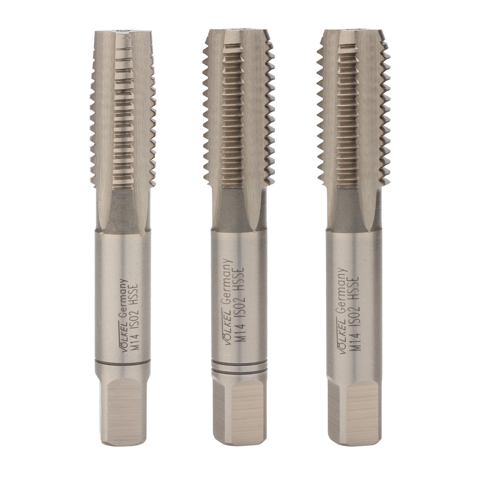 Набор метчиков 3шт Volkel HSSE DIN352 6h метрическая резьба М14х2,0 57354