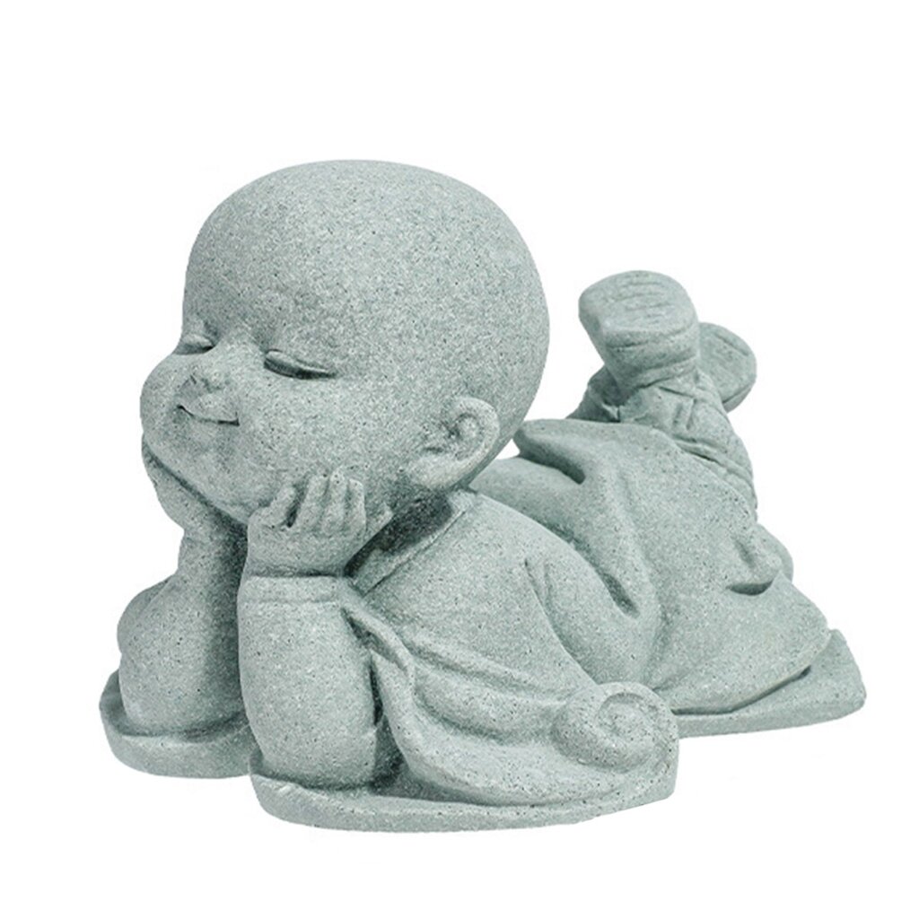 Натуральная каменная статуя Будды для декора полки в гостиной или саду