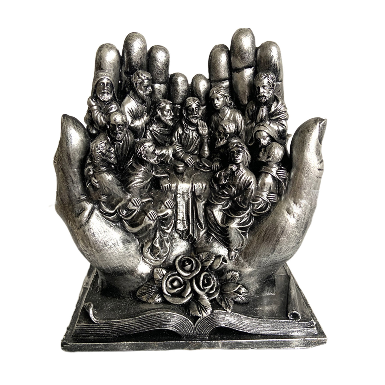 Последняя статуя для ужина Христианская религиозная смола Рука для скульптуры для Рождества Пасхальное День Благодарения настольный орнамент Подарок