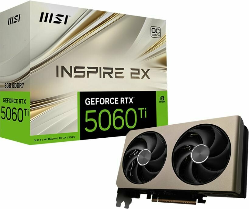 Видеокарта MSI RTX 5060 Ti 8G INSPIRE 2X OC 8ГБ, RET