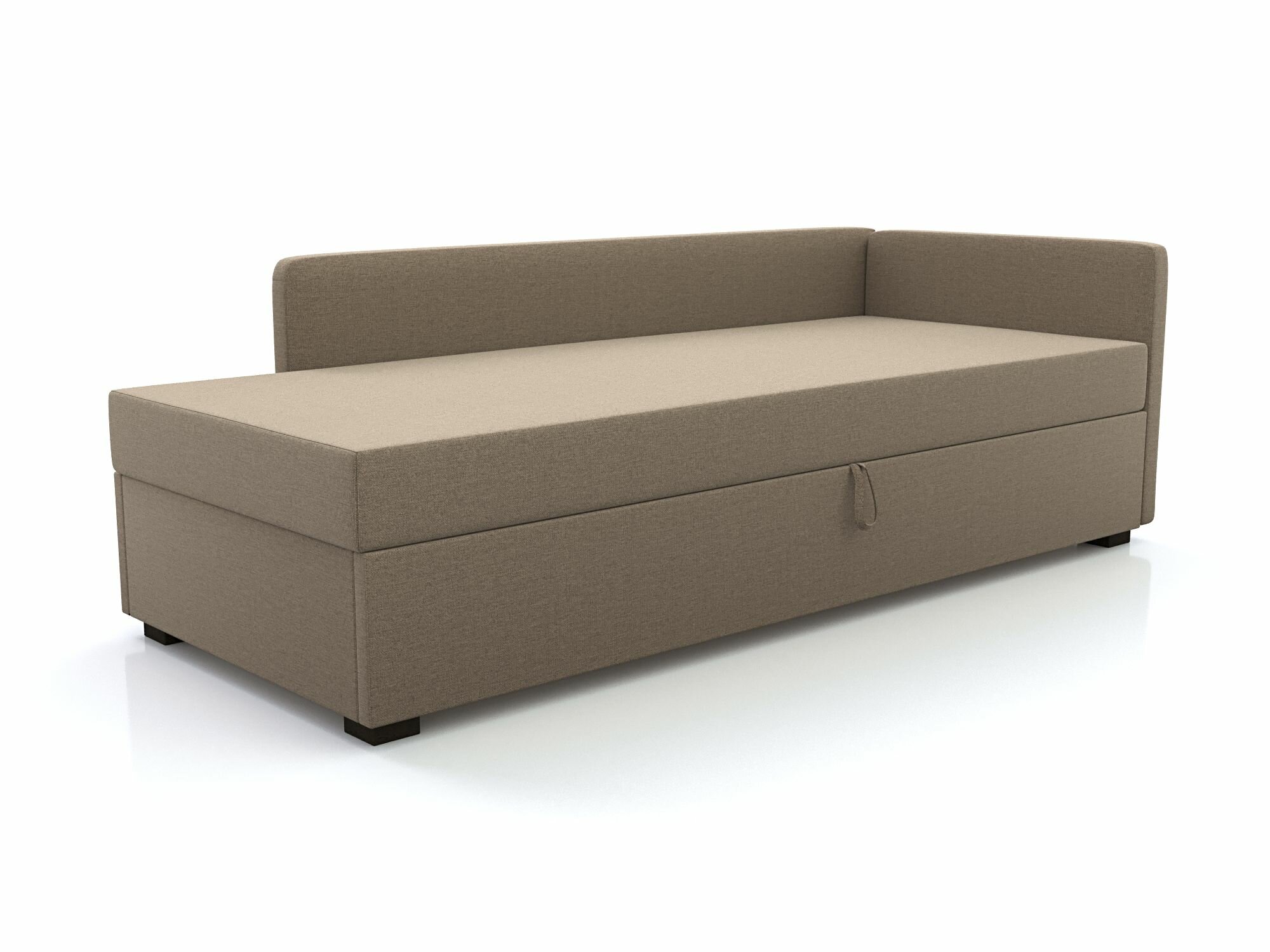 Кровать-тахта Soft Element Вена Textile Beige, бежевая, рогожка, с ящиками для хранения белья, на кухню, в комнату