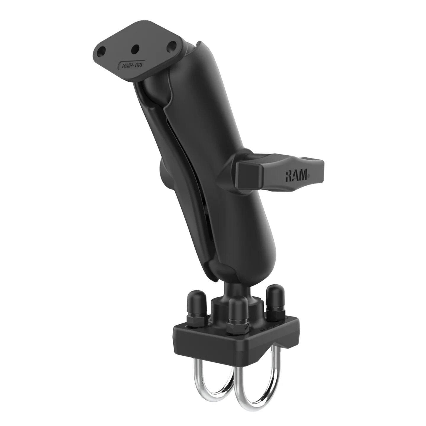 Крепление RAM® на рейку с двумя U-образными болтами для небольших рейлингов с сверлильным креплением