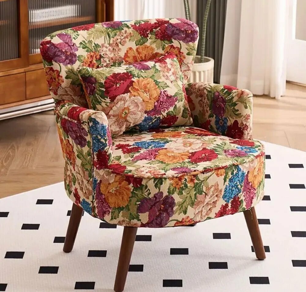 Кресло "Enjoy Single Sofa", американское ретро, высокое, красное, 70 см x 80 см