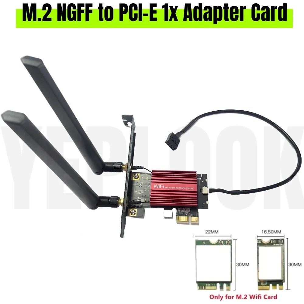 Aдаптер Wi-Fi YEPLOOK M.2 NGFF на PCIe x1