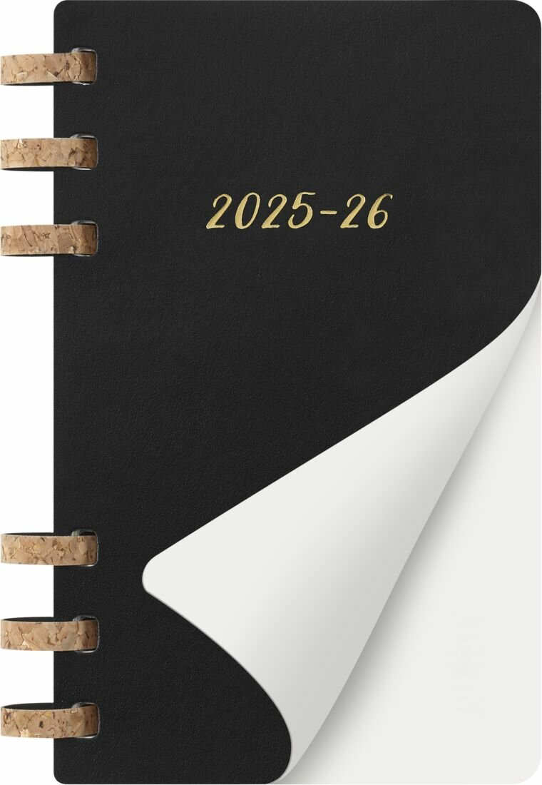 Еженедельник на 2025-2026 гг Moleskine SPIRAL ACADEMIC SOFT (DSSPB12AMWH3) 13х21см, мягкая обложка, черный