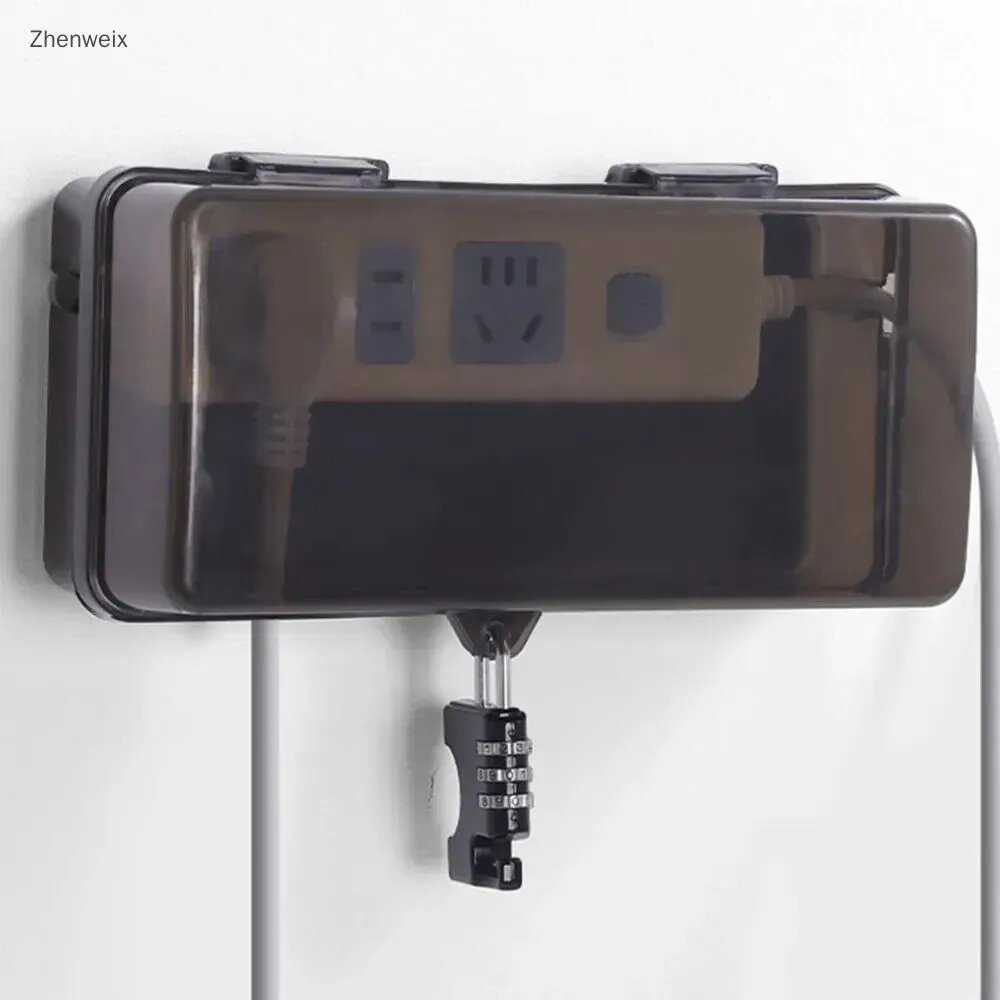 Пластиковая коробка с вилками, защитная крышка, водонепроницаемая прокладка кабеля, защита для электрических розеток, уличное электрическое оборудование