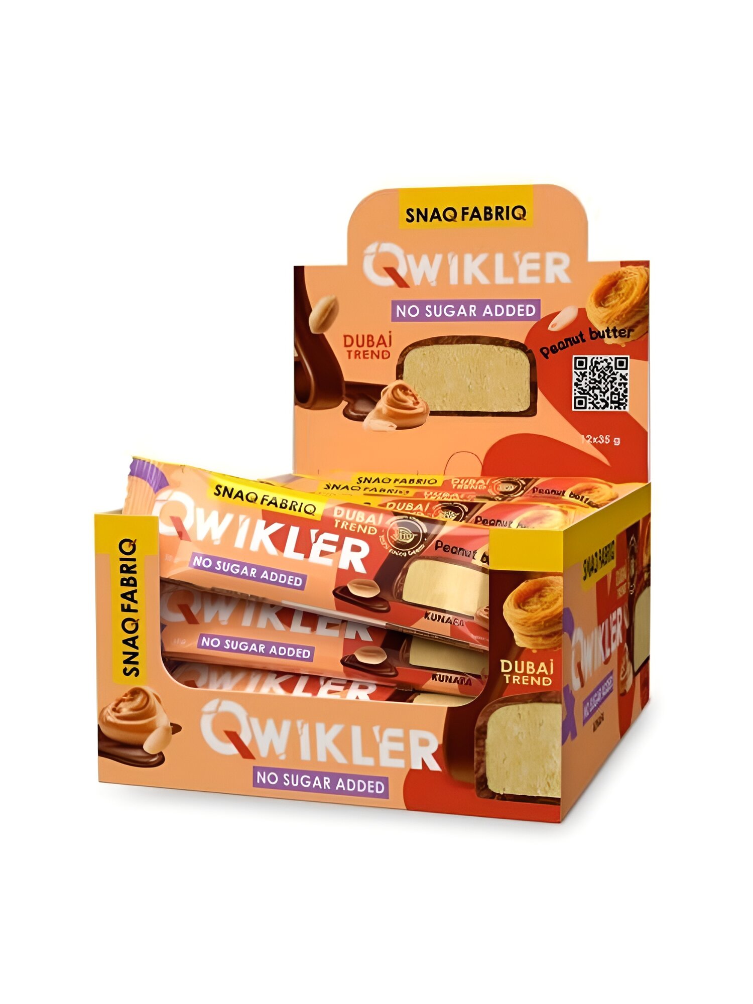 Snaq Fabriq QWIKLER Батончик протеиновый глазированый С арахисом и хрустящим тестом 35гр, 12шт