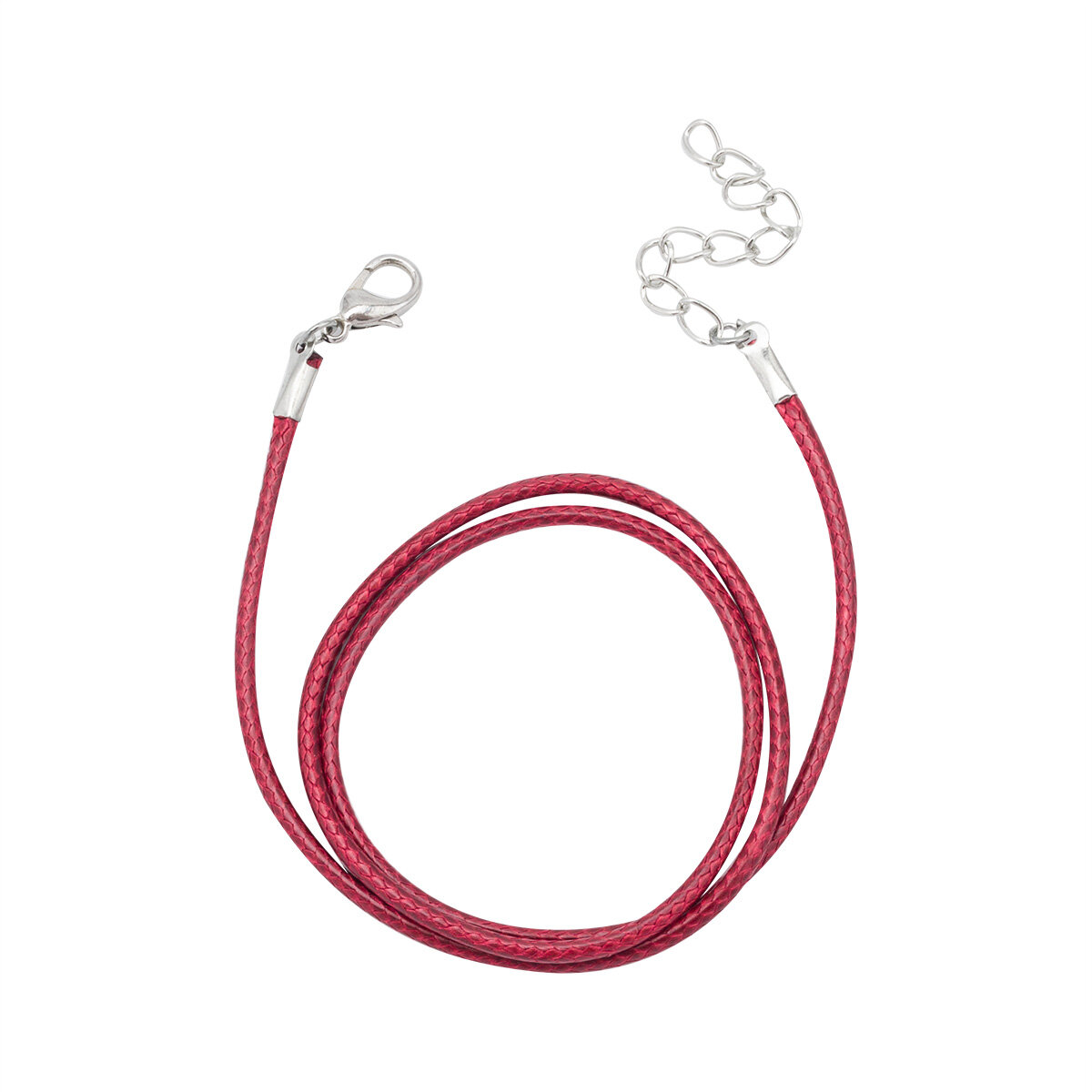 Шнурок для крестика, кулона, подвески на шею, 2 мм*43 см, вощеный, с застежкой, бордовый, Astra&Craft