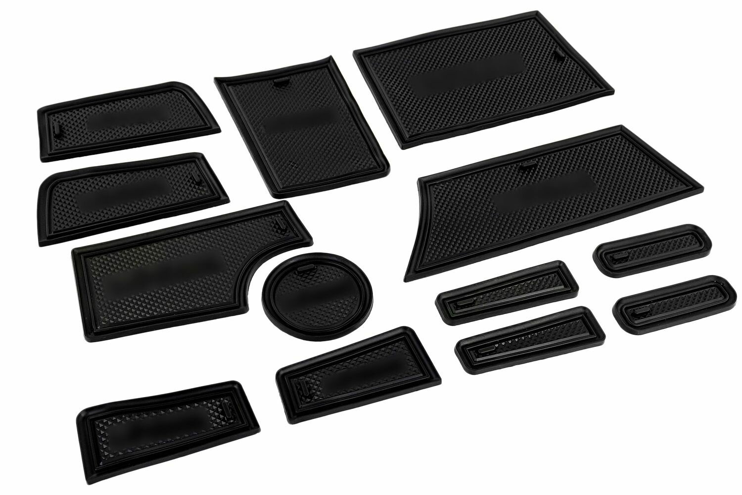 Комплект силиконовых черных ковриков панели приборов и консоли для Лада Приора 2 (2013-2018)