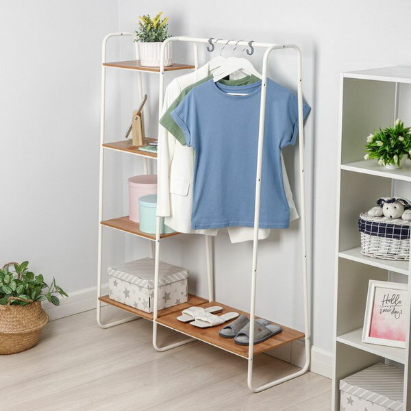 Гардеробная система с полками "Скандинавия 1", 110x38.5x147 см, белая