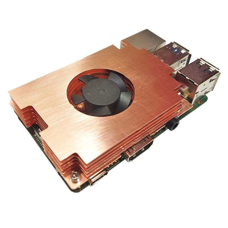 Медный корпус Radxa Rock 5C с вентилятором, активный радиатор охлаждения с металлическим корпусом радиатора для Radxa Rock 5C