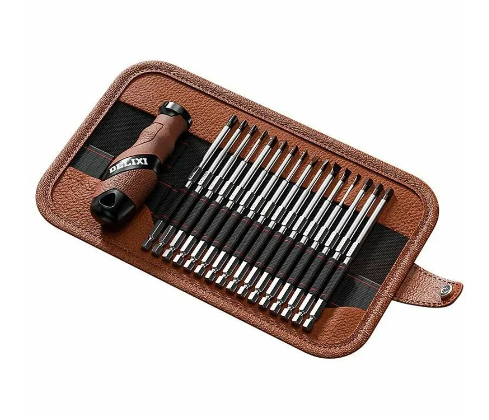 Набор отверток Xiaomi Delixi 17in1, антивандальный, магнитный, реверсивный