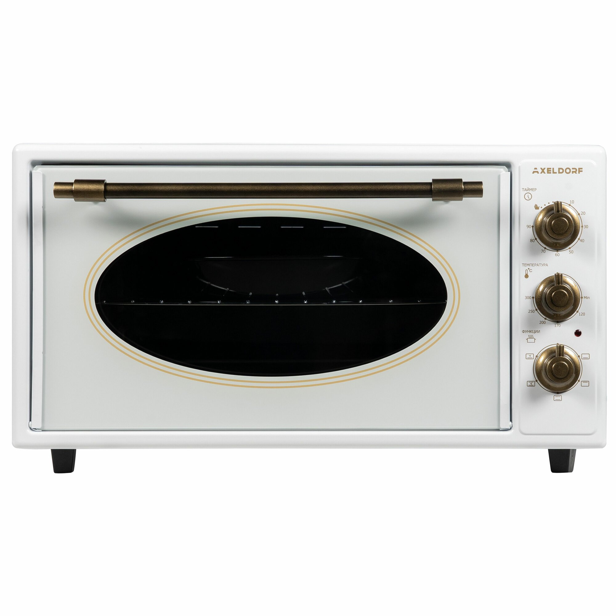 Мини-печь электрическая AXELDORF ,2000ВТ, 60л, конвекция, Двойное стекло двери, Retro стиль