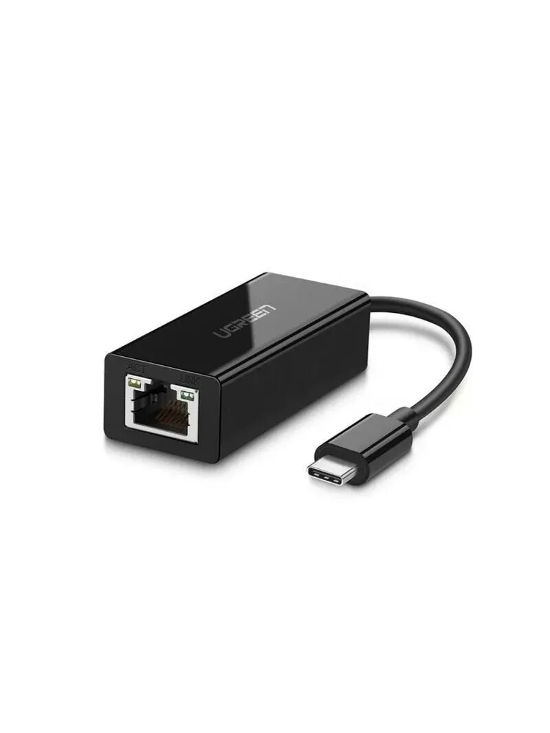 Адаптер UGREEN US236 50307_ USB-C 3.1 GEN1 Male to 10/100/1000Mbps Ethernet Adapter, черный