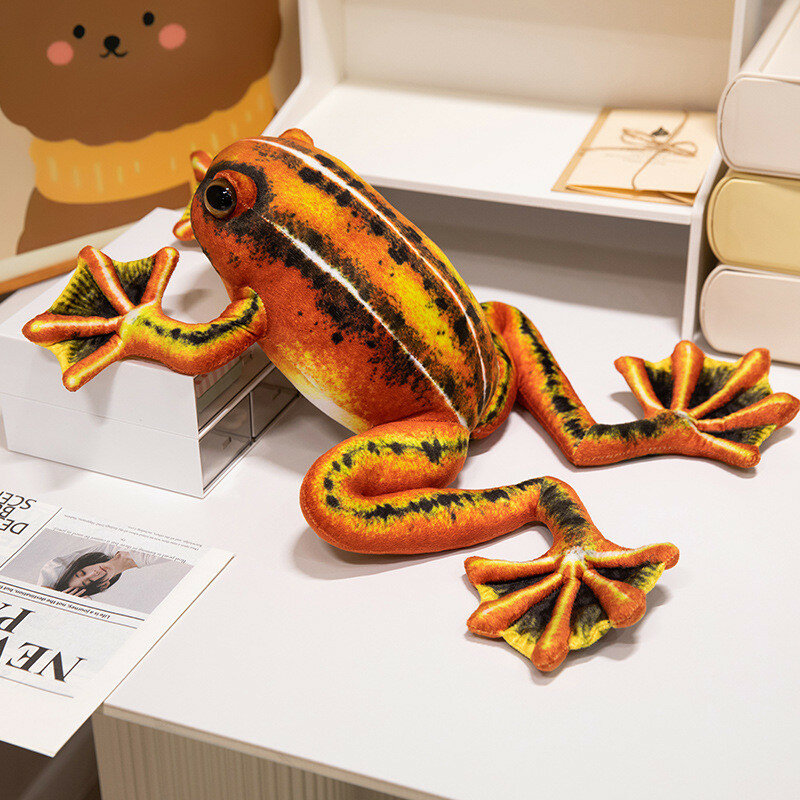 Animal tree frog plush toy with pp cotton filling for kids room decor and gift giving, orange 28cm