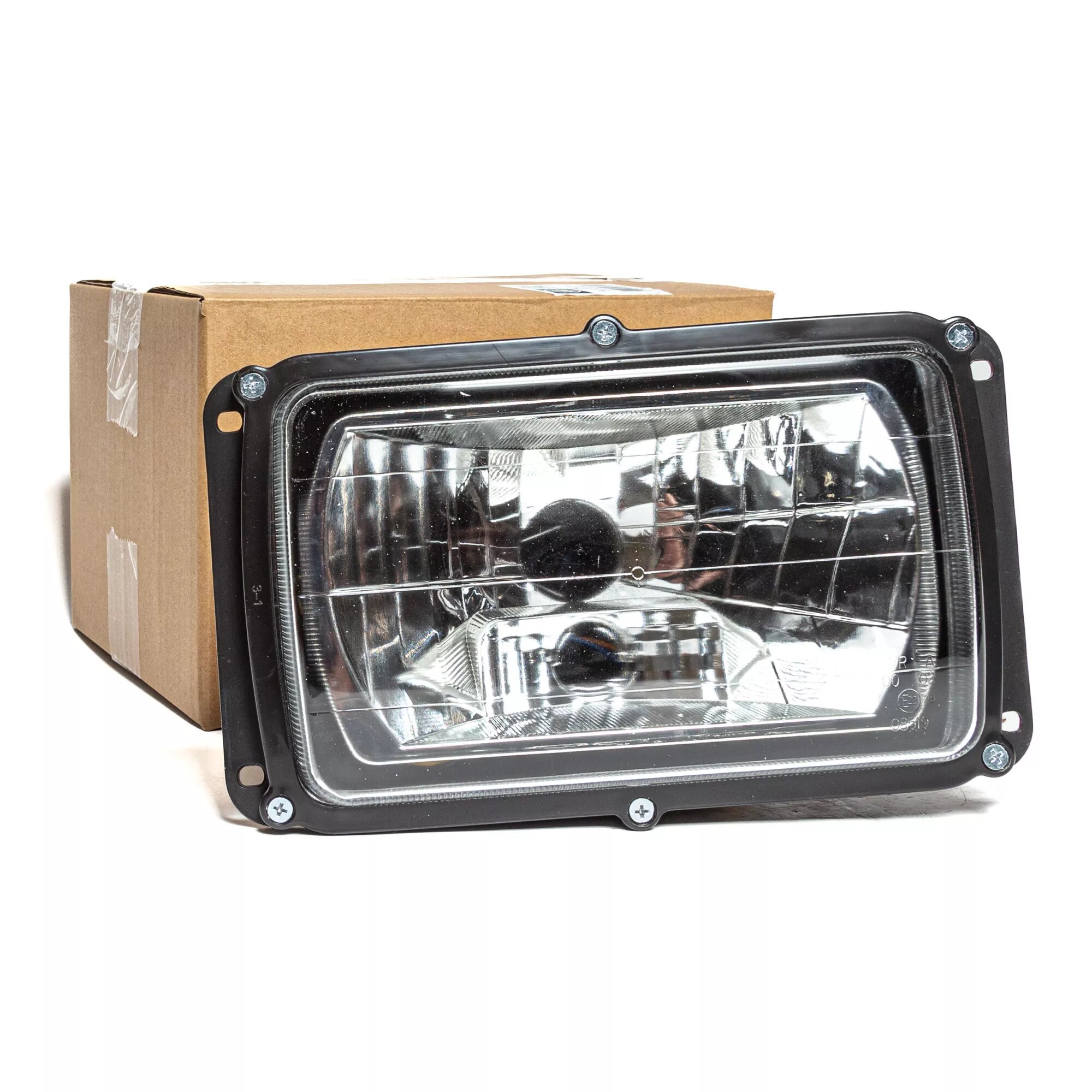 Фара, для а/м КамАЗ, МАЗ, урал, ГАЗ, УАЗ с ДХО гладкое стекло (АвтоЭлектрика)