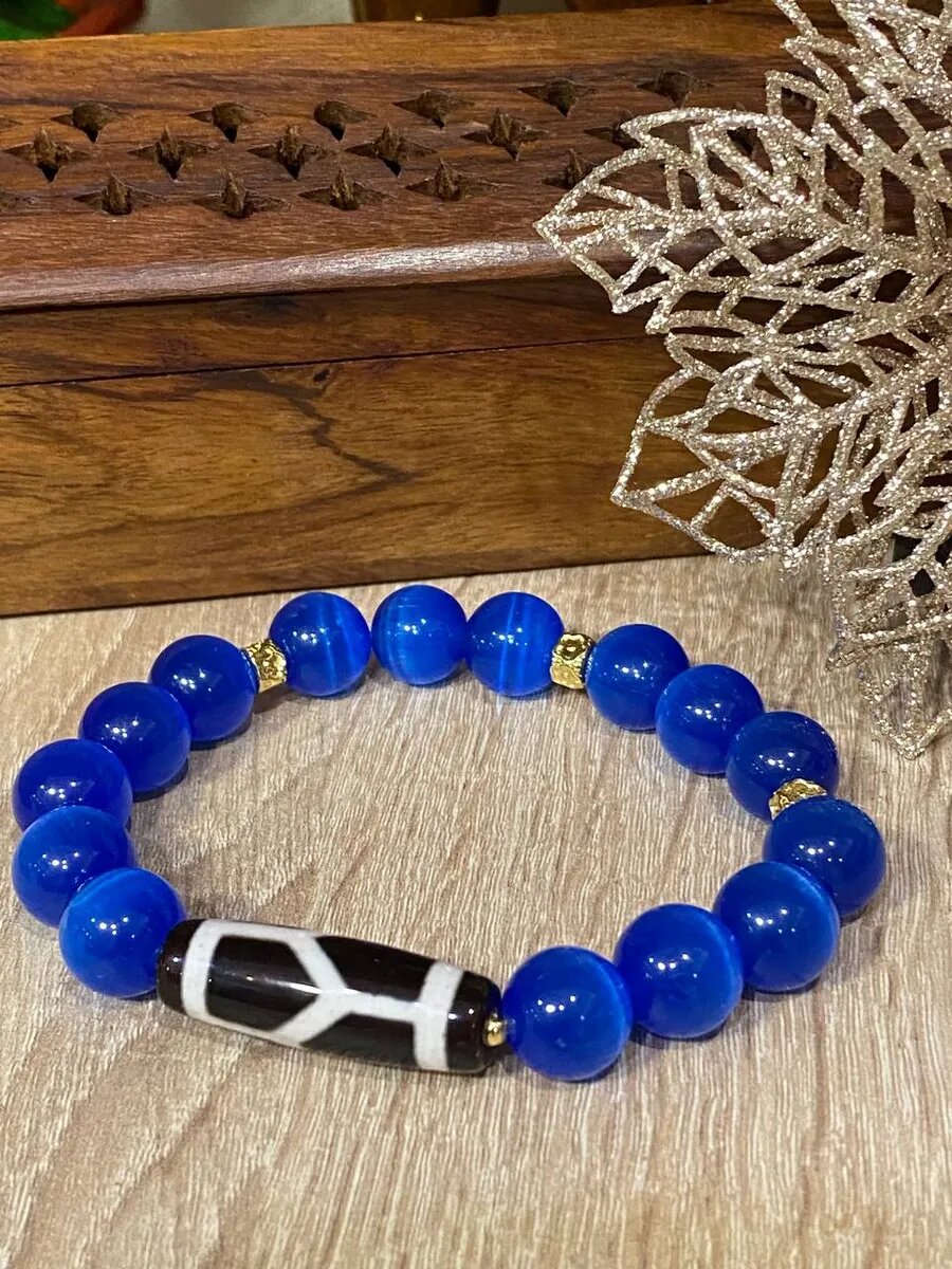 Браслет, агат синтетический