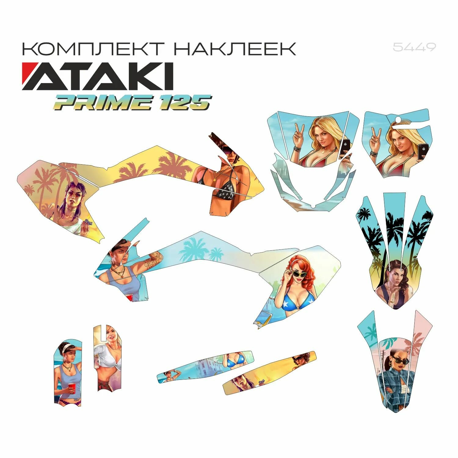 Наклейки на питбайк SSSR Core, Питбайк Ataki Evolution 2023, ROCKOT RENTAL 125 Axis, Regulmoto pilot Five 2023, PRB pro #5449