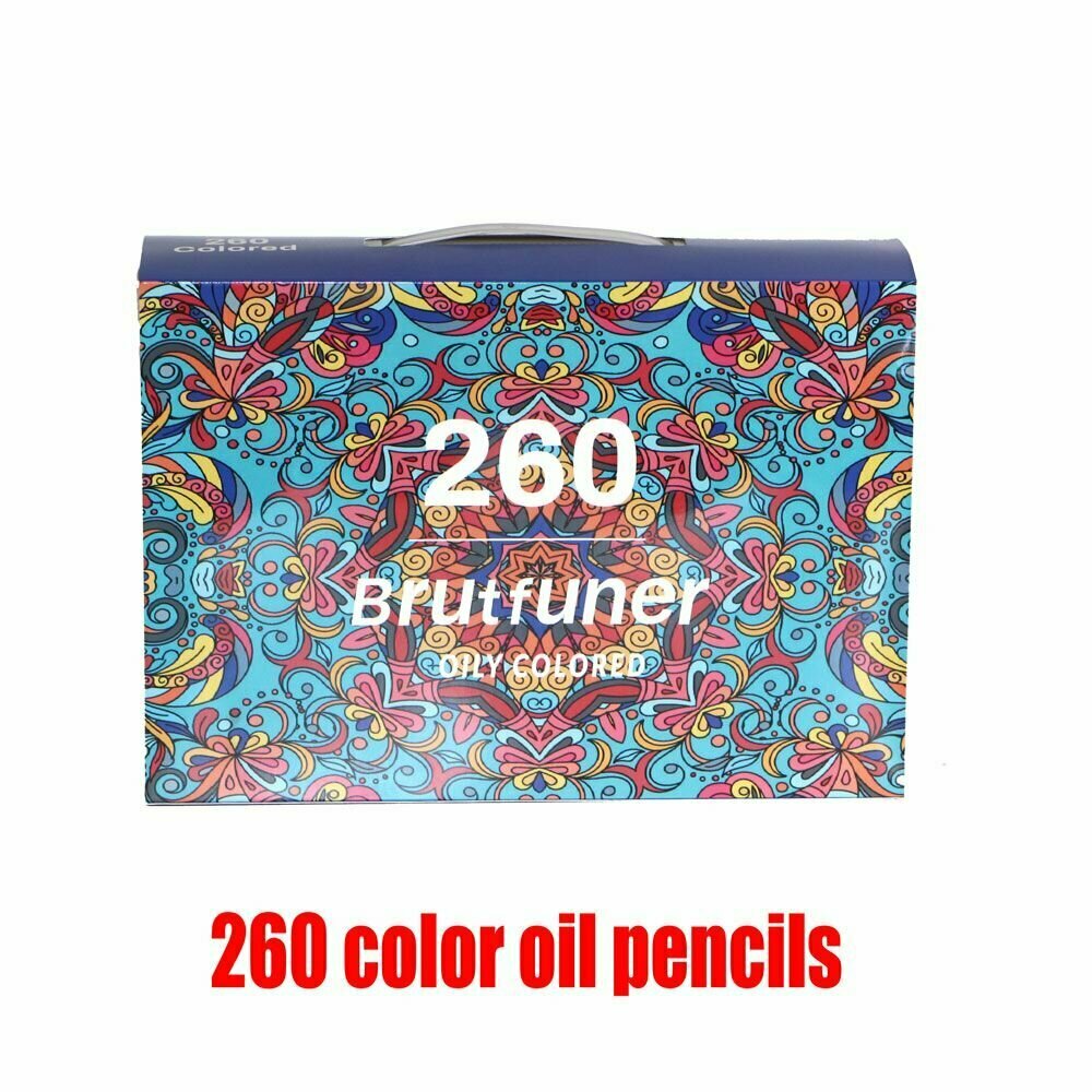 Карандаш масляный Brutfuner 48/72/120/160/180/260 цветной, канцтовары для студенческого художественного рисования, необработанное дерево, грифель водорастворимый