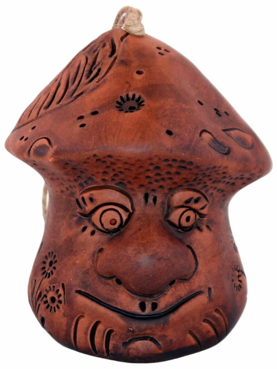 Сувенир керамический, Колокольчик "Грибок", ручная работа