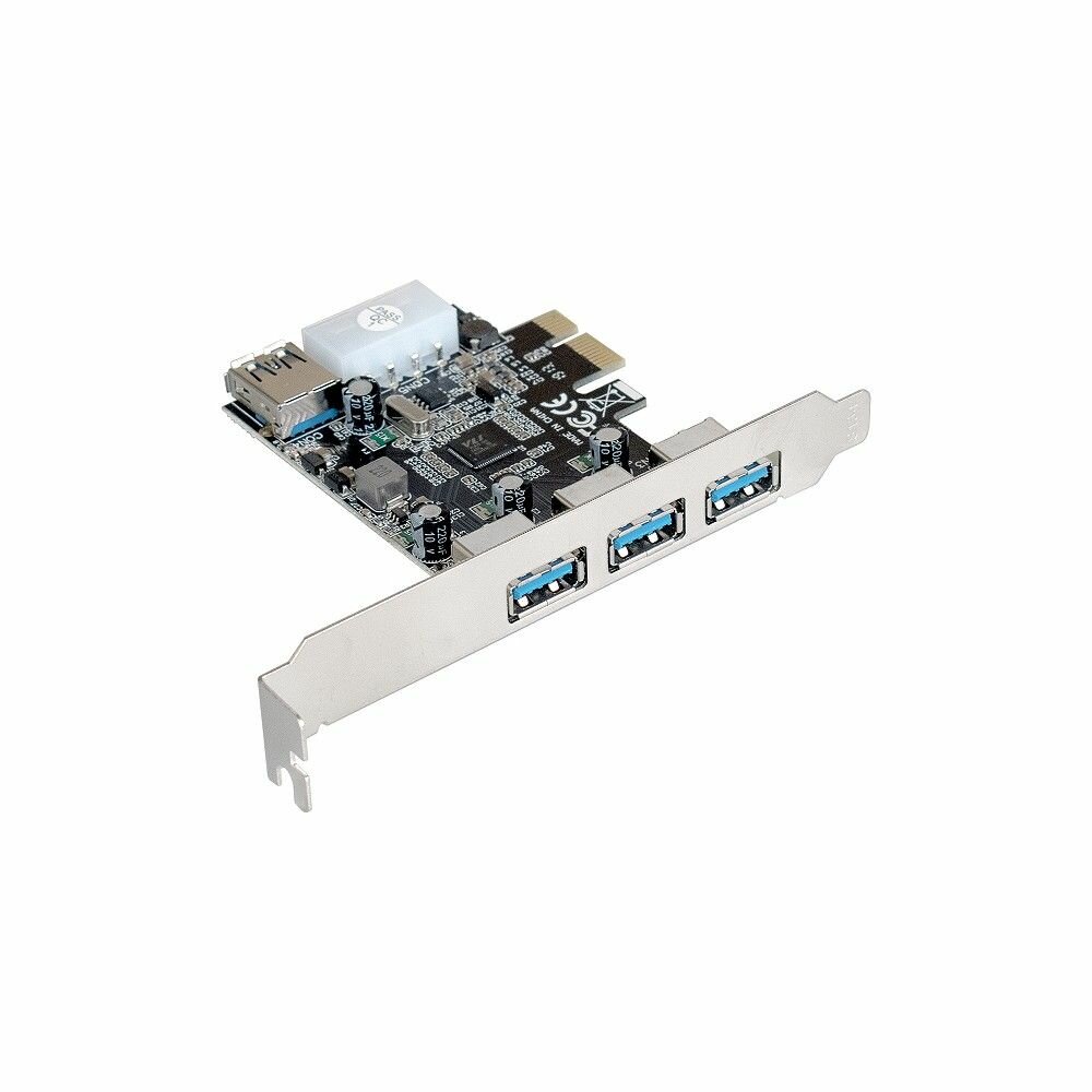 Exegate EX283720RUS Контроллер EXE-367 PCI-E 2.0, 3xUSB3.0 ext + 1xUSB3.0 int, разъем доп. питания OEM