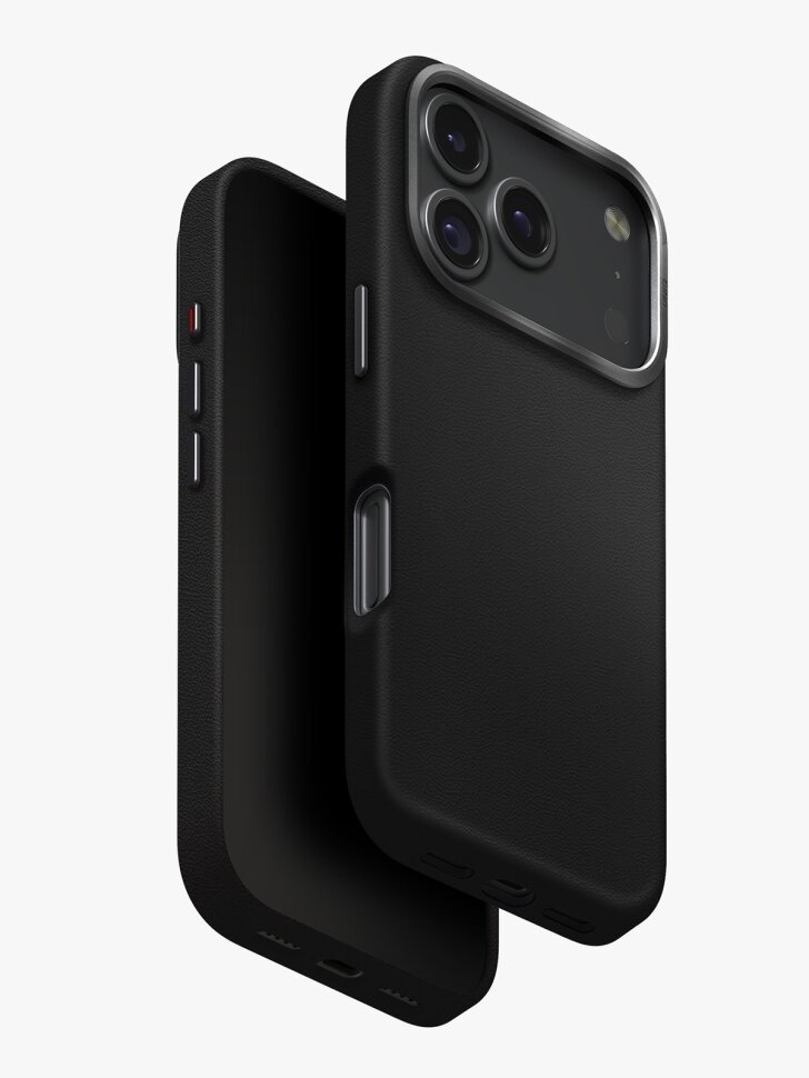 Uniq чехол с MagSafe для iPhone 17 Pro, Lyden из премиум экокожи, черный