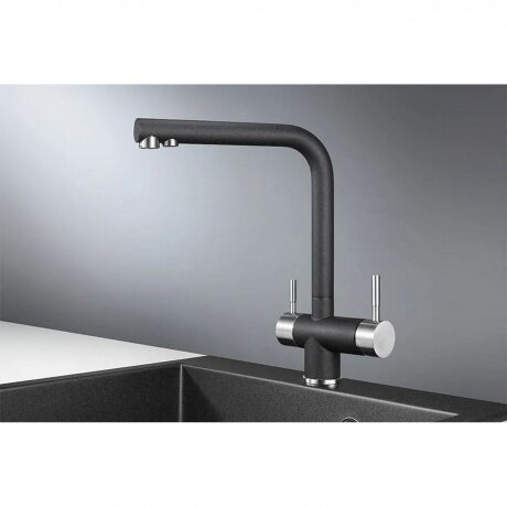 Смеситель для кухни GRANULA (2305, черный)