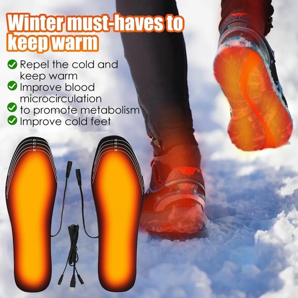 Стельки с подогревом USB / универсальные / 1 пара / Можно обрезать