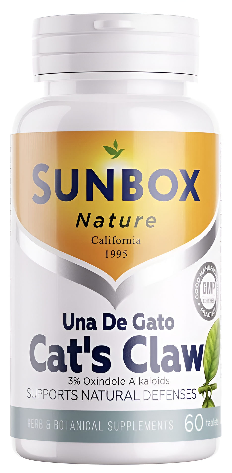 Sunbox Cat's Claw, Кэтс Кло, 60 таблеток, снижает риск образования тромбов, нормализует артериальное давление