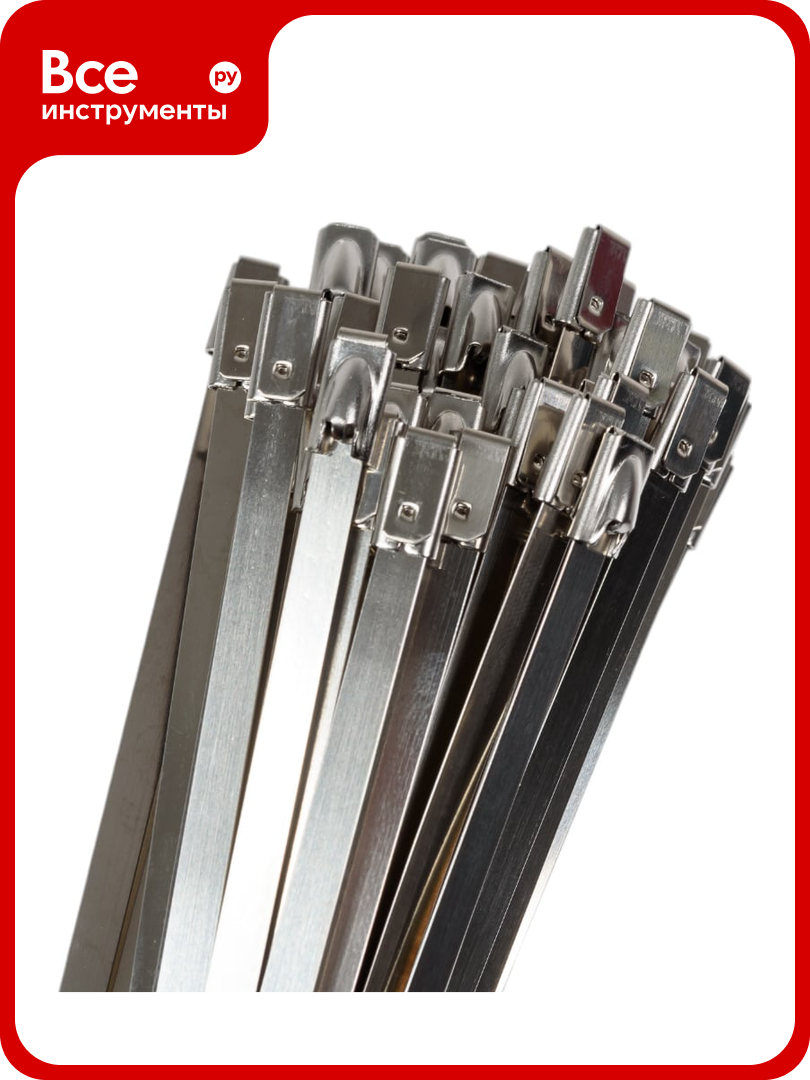 Стальные кабельные стяжки Промрукав СКС 304 4,6x200 100 шт. PR08.4873 для прокладки электрических сетей