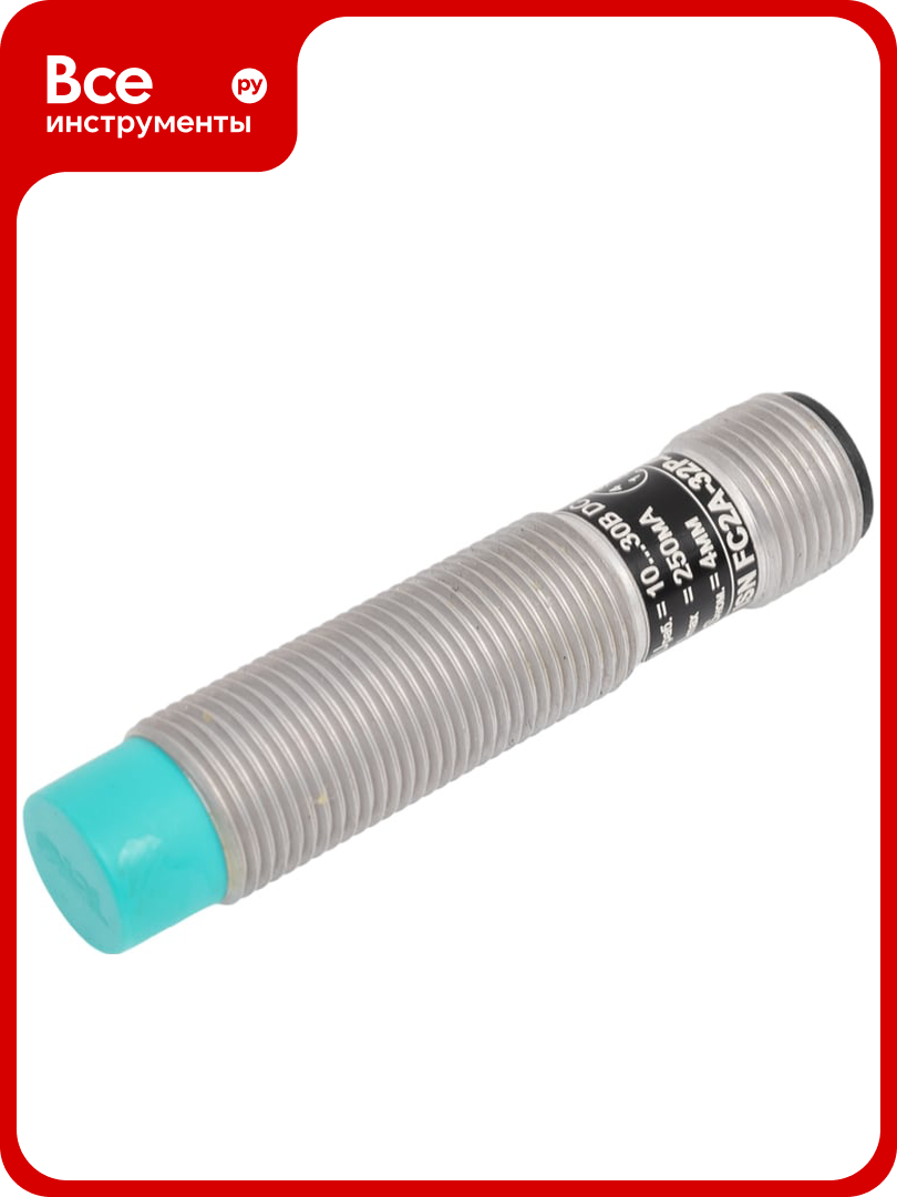 Индуктивный датчик теко ISN FC2A-32P-4-LS4 Sn=4 мм, корпус М12x1 алюминий не заподлицо,