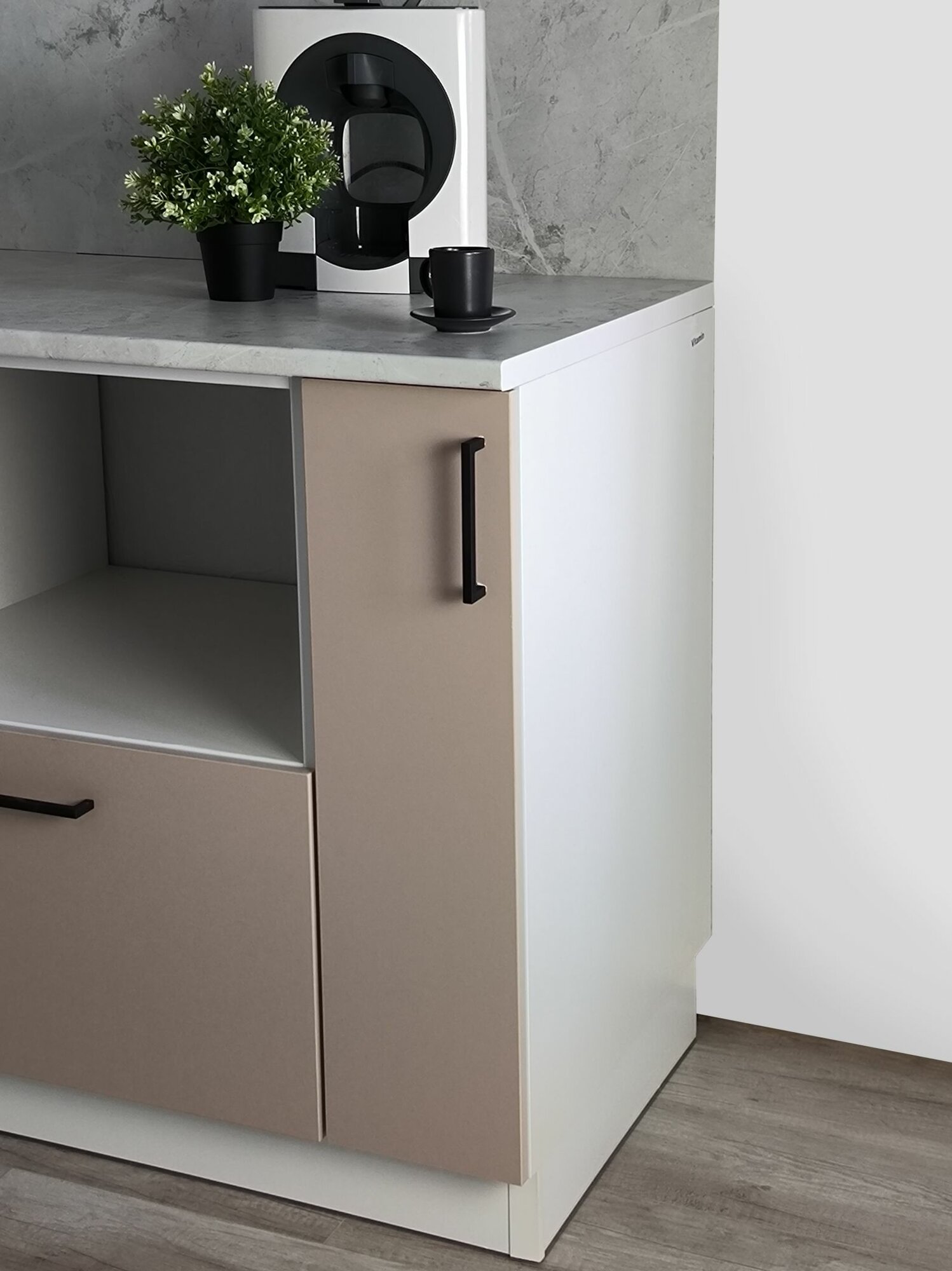 Кухонный гарнитур VITAMIN модульный шкаф c дверкой со столешницей, ЛДСП, цвет "Капучино " ширина 20 см.